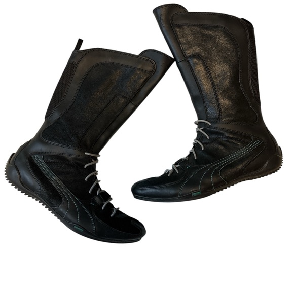 Puma | Shoes | Puma Y2k Black Hightop Mid Calf Moto Boots | Poshmark